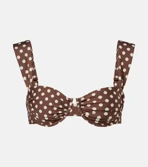 MONTCE Bella Polka-dot Bikini Top - Brown