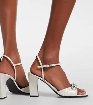 Gucci Signora Horsebit Leather Sandals - White