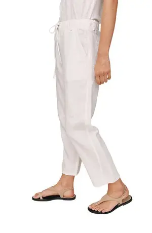 Bella Dahl Drawstring Linen Barrel Leg Cropped Pants