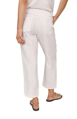 Bella Dahl Drawstring Linen Barrel Leg Cropped Pants