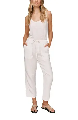 Bella Dahl Drawstring Linen Barrel Leg Cropped Pants