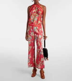 Etro Printed Twill Straight Pants
