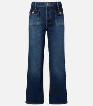 7 For All Mankind Stovepipe Cropped Straight Jeans In Vibe