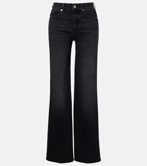 7 For All Mankind Lotta Wide-leg Jeans - Black
