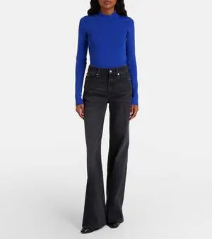7 For All Mankind Lotta Wide-leg Jeans - Black