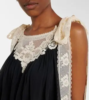 Zimmermann Roselight Lace-trimmed Cotton And Silk Top