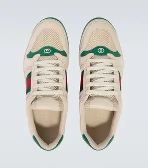 Gucci Screener Leather-trimmed Sneakers