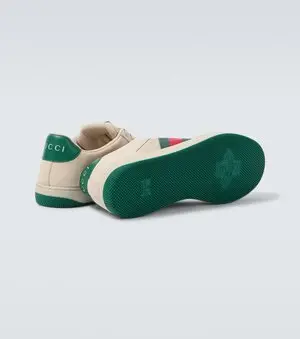 Gucci Screener Leather-trimmed Sneakers