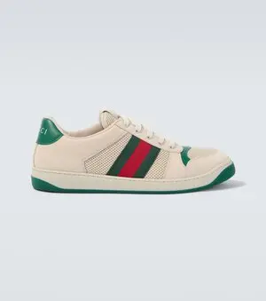 Gucci Screener Leather-trimmed Sneakers