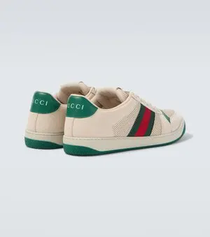 Gucci Screener Leather-trimmed Sneakers