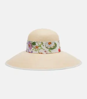 Gucci Panama Hat With Silk Trim - Beige