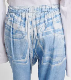 Acne Studios Printed Wide-leg Trousers - Blue