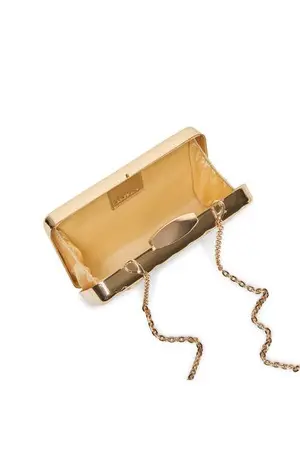 Dolce Vita Textured Metal Frame Clutch With Chain Strap