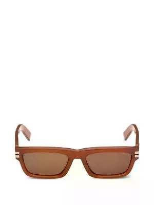 Zegna Rectangle Frame Sunglasses - Brown