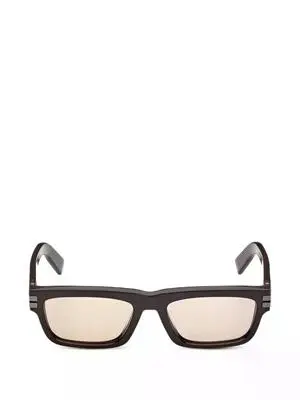 Zegna Rectangle Frame Sunglasses - Brown