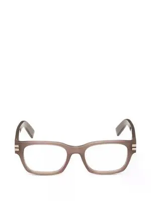 Zegna Rectangle-frame Glasses - Brown