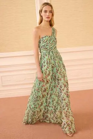 Ulla Johnson Aureline Silk One Shoulder Gown - Opaline