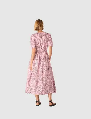 Whistles Short Sleeve V-neck Printed Midi Dress