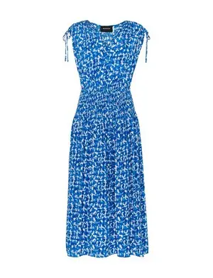 Whistles Brushed Stroke Short Sleeve Midi Dress