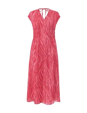 Whistles Zebra Print V-neck Midi Dress