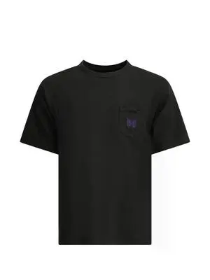 Needles Papillon-embroidered Pocket T-shirt - Black