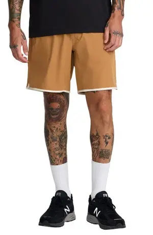 Rvca Yogger Stretch Contrast Shorts - Camel