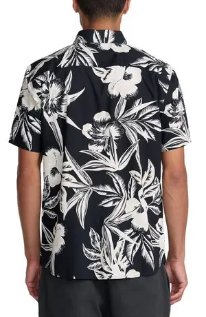 Rvca Overspray Floral Short Sleeve Button-up Shirt