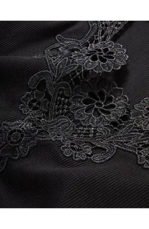 Veronica Beard Narcisa Floral Embroidered Tank - Black