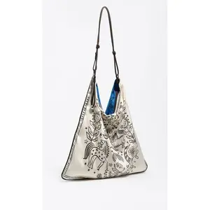 Bimba Y Lola Medium Dog Print Shoulder Bag - Blue