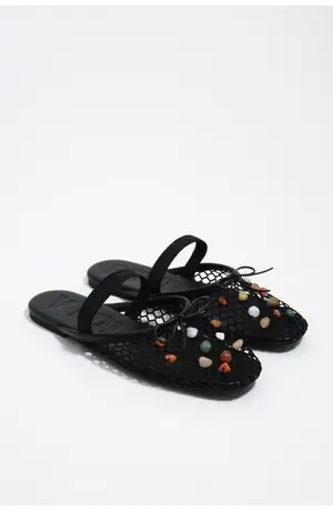 Bimba Y Lola Embellished Mesh Slingback Ballerinas