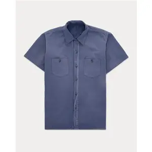 FORTELA Jackson Short-sleeve Cotton Shirt - Blue