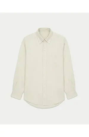 FORTELA King Linen Striped Shirt - Ecru