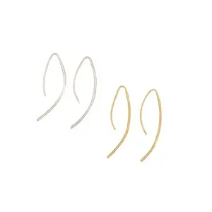 FAIR ANITA Elegant Curve Drop Earrings - Silver