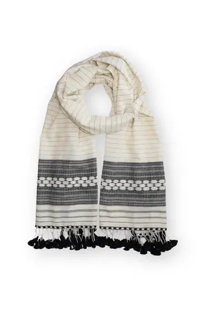 PASSION LILIE And White Kutch Scarf - Black