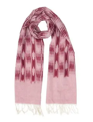 PASSION LILIE Burgundy Banded Stripes Scarf