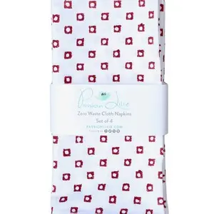 PASSION LILIE Squares Cloth Napkinsset Of 4 - Red
