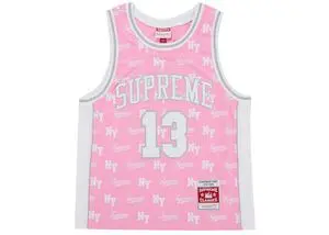 Supreme Mitchell & Ness Monogram Basketball Jersey - Pink