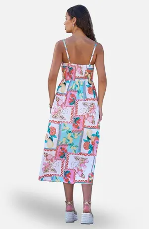 YUMI Printed Midi Sun Dress