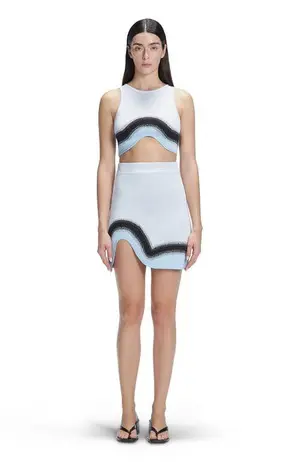 MOEVA Cecilia Sleeveless Knit Crop Top - White