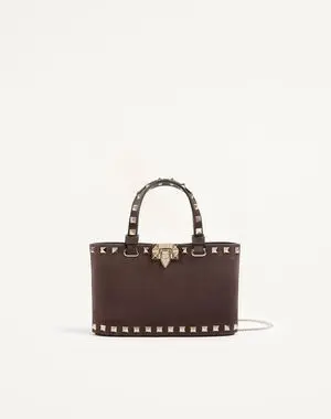 Valentino Garavani Rockstud Suede Mini Shopping Bag - Ebony