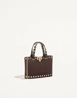 Valentino Garavani Rockstud Suede Mini Shopping Bag - Ebony