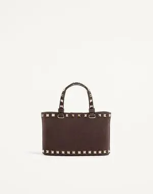 Valentino Garavani Rockstud Suede Mini Shopping Bag - Ebony