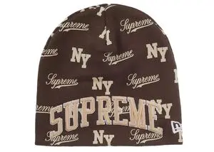 Supreme Supreme New Era Monogram Beanie Brown