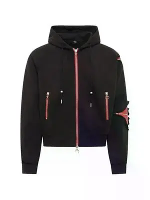 THUG CLUB Zip-up Hoodie With Embossed Logo