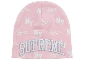 Supreme New Era Monogram Beanie - Pink