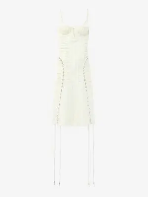 Alexander McQueen Floral Jacquard Corset Dress