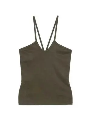 Imperial Ribbed Knit Racerback Top - Green