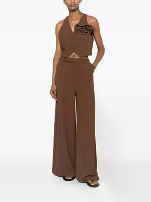 Imperial Belted Wide-leg Palazzo Pants