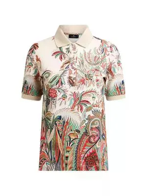 Etro Cotton Paisley Motif Polo Shirt