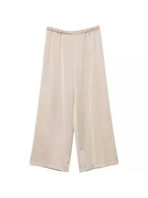 Imperial Satin Finish Wide-leg Trousers - Neutrals